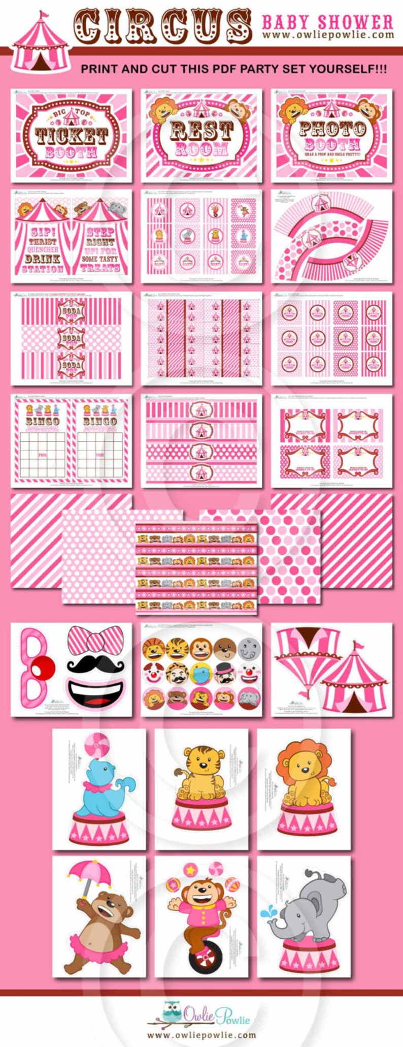 Circus BABY Shower Party Printable Package & Invitation, Circus Party ...