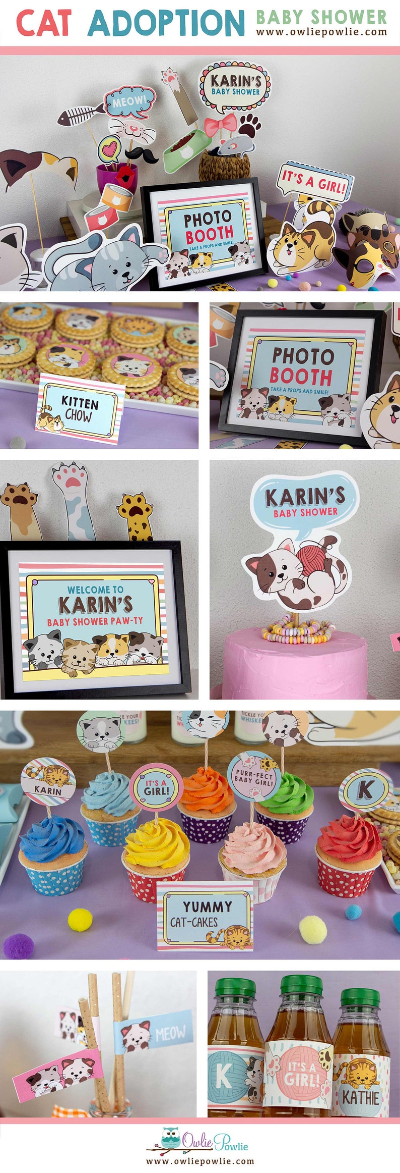 Cat Adoption BIRTHDAY Party, EDITABLE Printable Package & Invitation ...