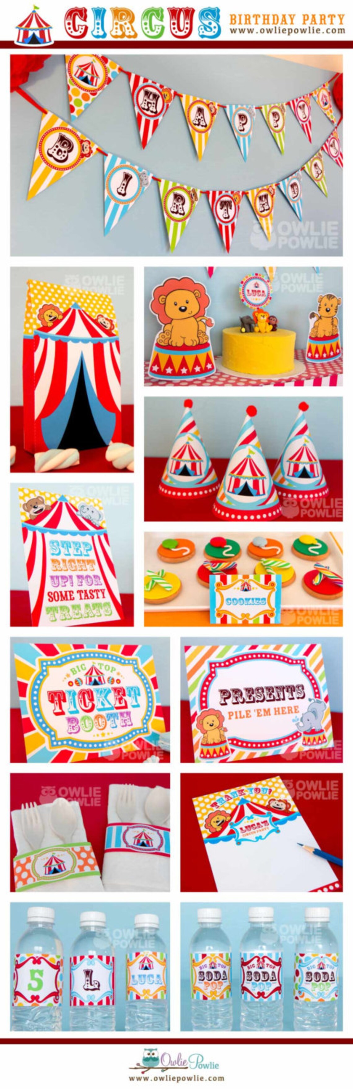 Circus BIRTHDAY Party Printable Package & Invitation circus | Etsy