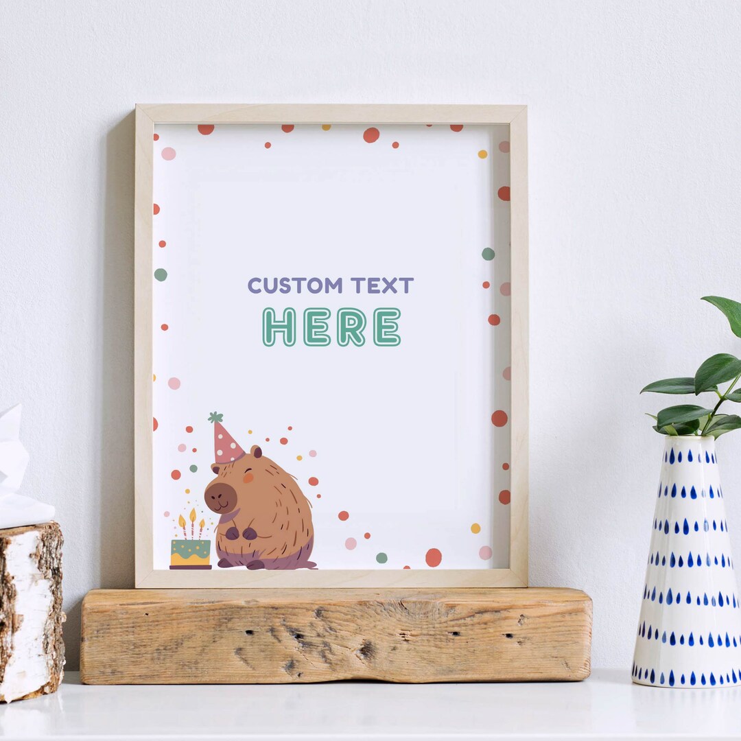 Editable Capybara Party Sign Template, Capybara Birthday Decorations ...