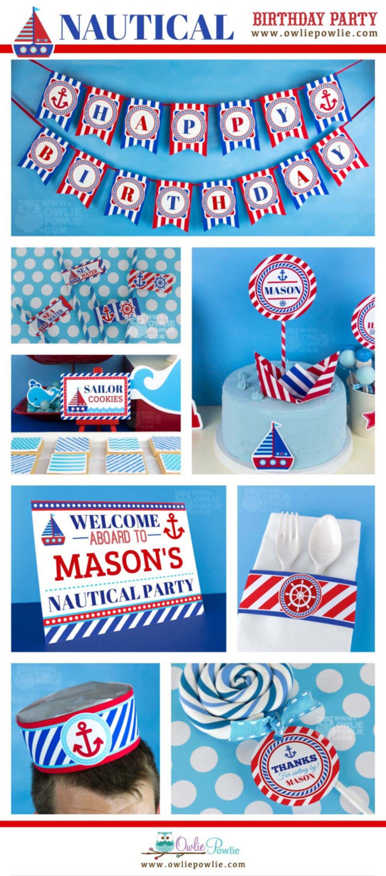 Nautical BIRTHDAY Party Printable Package & Invitation All - Etsy