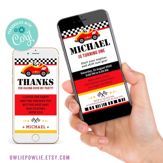 Race Car Ticket Pass Invitation | Car Digital Printables Invite | Racer ...