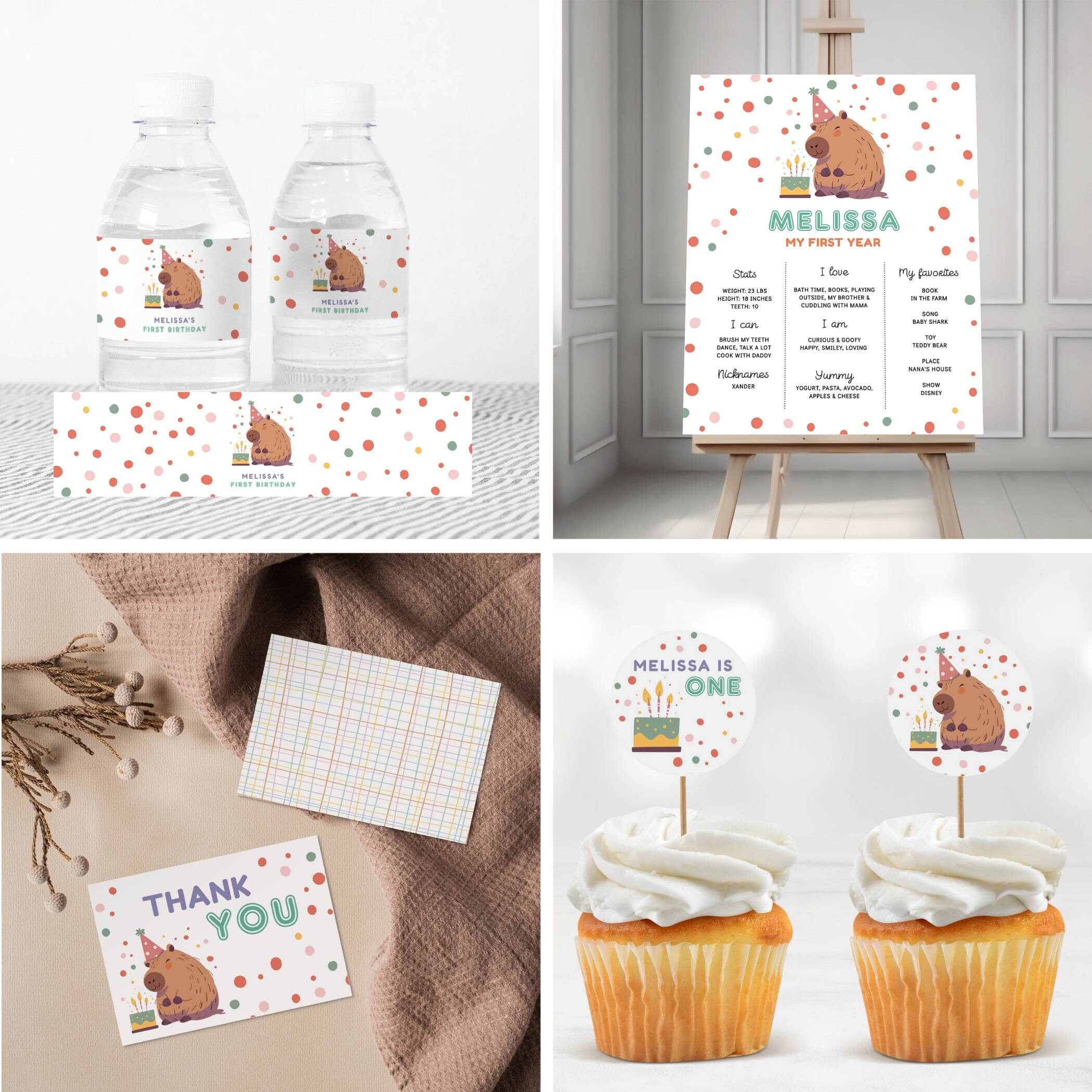 Editable Capybara Birthday Banner, Capybara Birthday Decorations ...