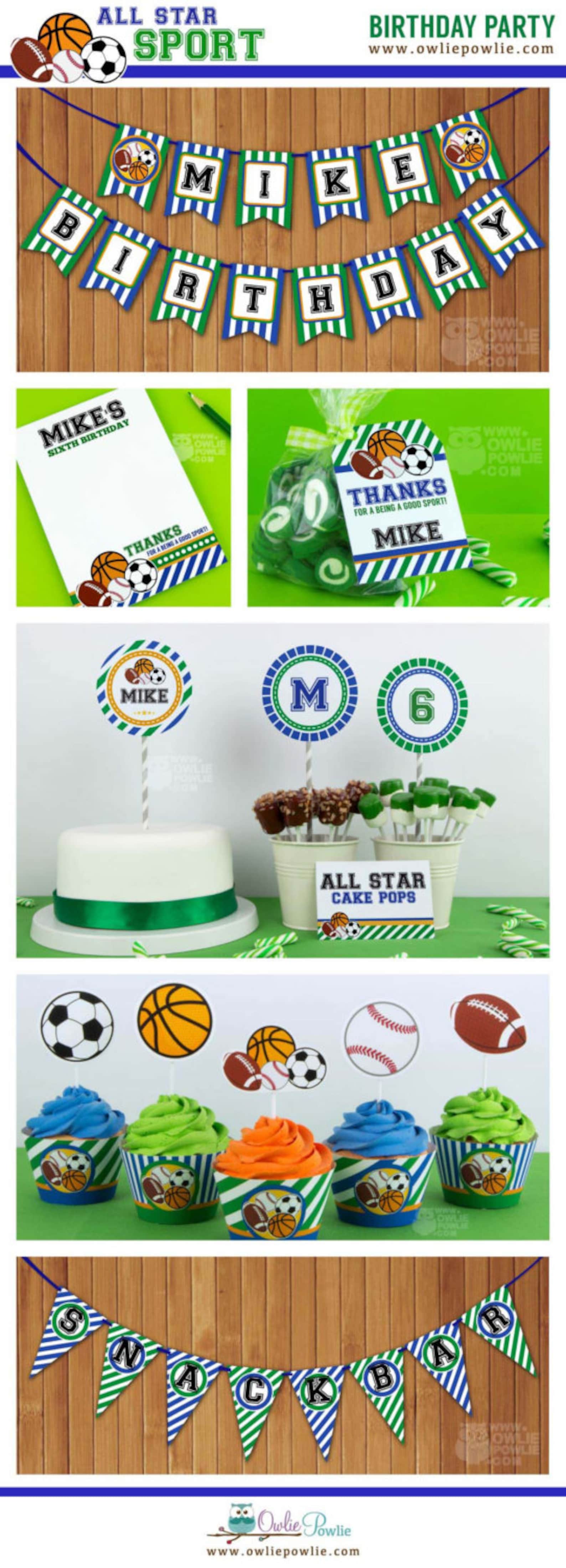 All Star Sports BIRTHDAY Party Printable Package & Invitation - Etsy