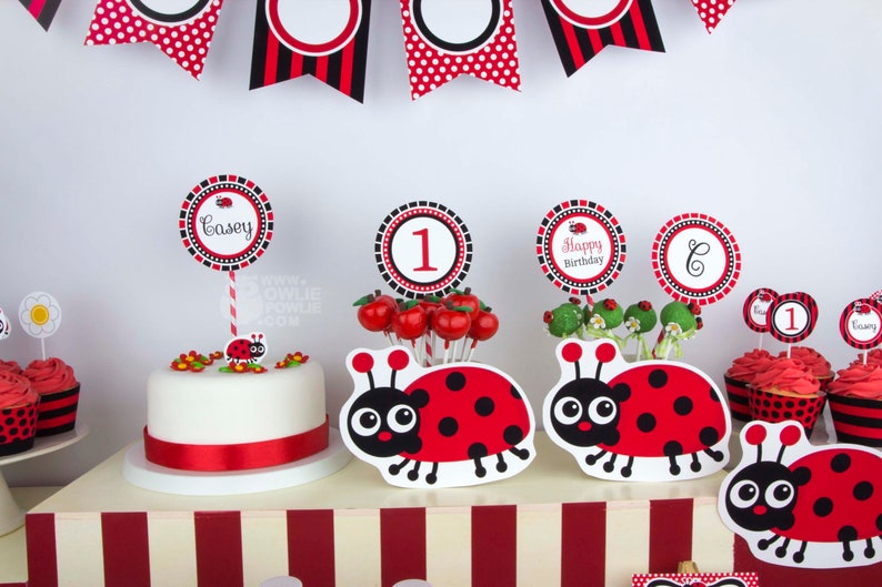 Lady Bug First Birthday EDITABLE Party Printable Package & - Etsy