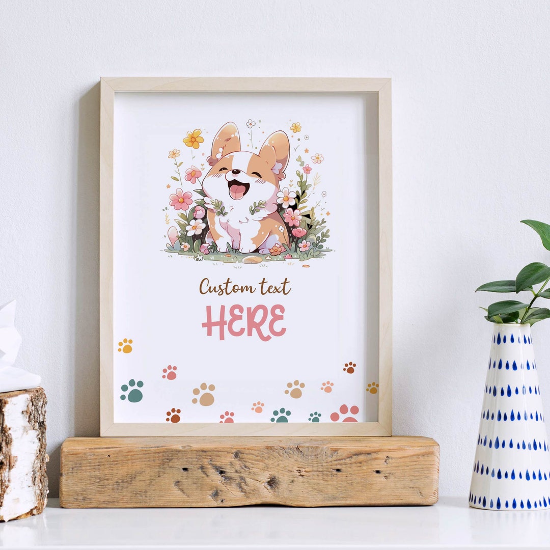 Editable Corgi Puppy Party Sign Template, Puppy Pawty Birthday ...