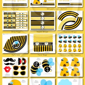 Bumble Bee BIRTHDAY Party Printable Package & Invitation, Bumble Bee ...
