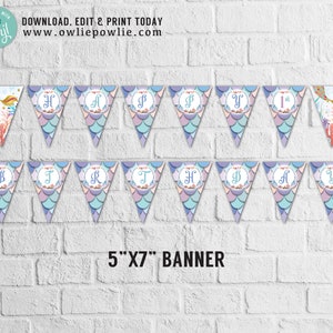 Mermaid First Birthday Party Decorations, EDITABLE Printables, Mermaid ...