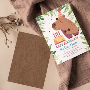 Editable Capybara Invite Template - Printable Forest-themed Birthday ...