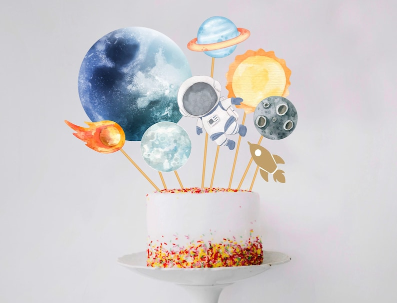 Printable Space Cake Topper Space Centerpieces Space Birthday Party ...
