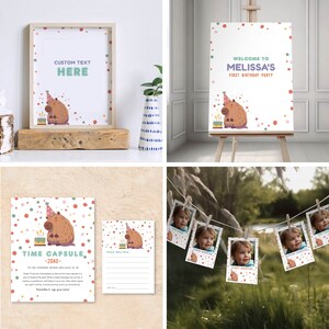 Editable Capybara Birthday Banner, Capybara Birthday Decorations ...