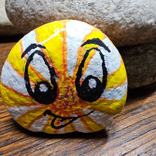 Silly Face Rock Painting - Etsy
