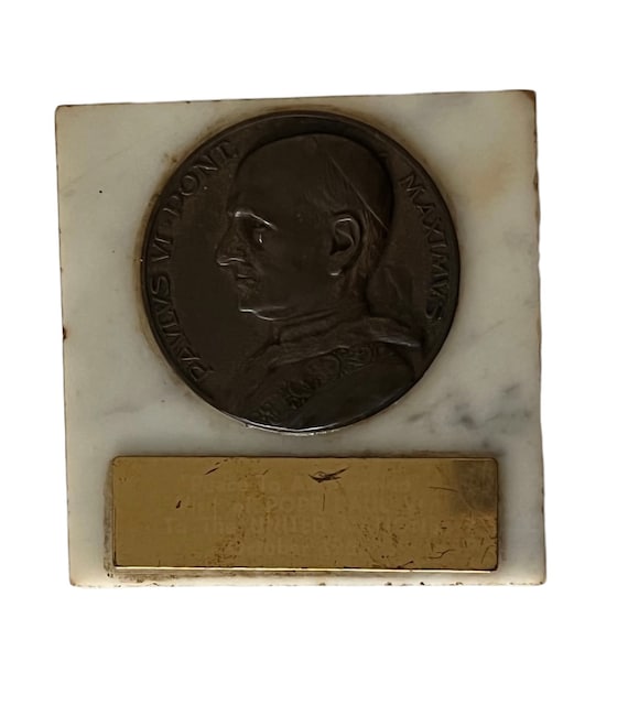 Pope Paul VI Commemorative Coin Plaque 1965 United Nations - Etsy