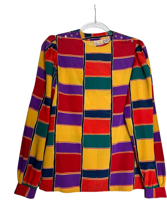 Vintage 90s colorblock blouse - Gem