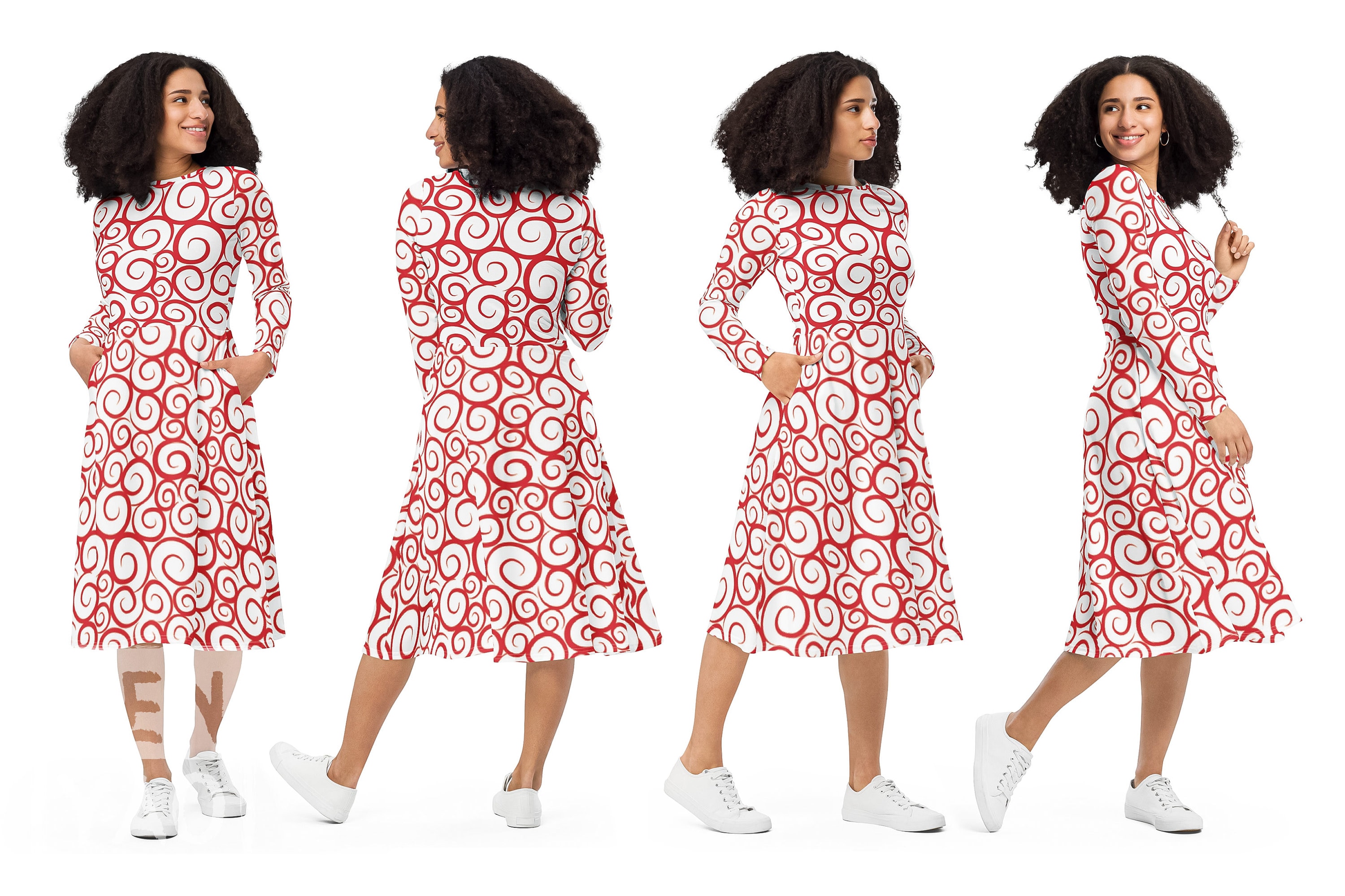 Women's Red Swirl Dress Inspired by Mars Attacks Printed - Etsy