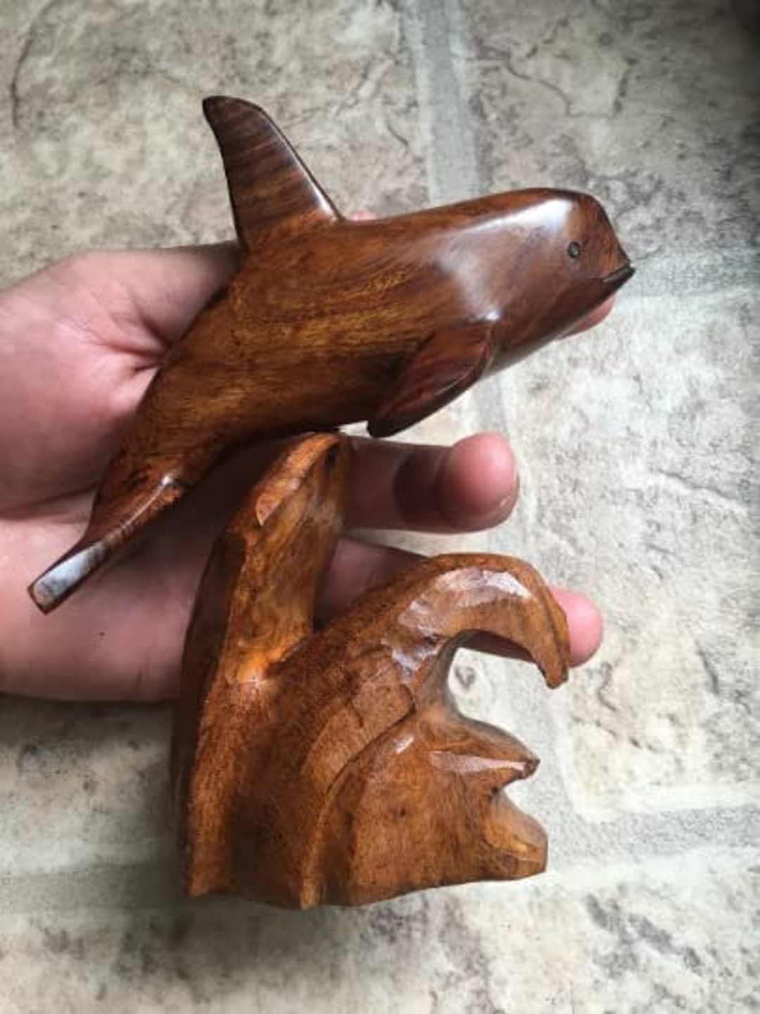 Ironwood Orca Killer Whale on Wave Wood Carving Hand-carved Arizona by ...