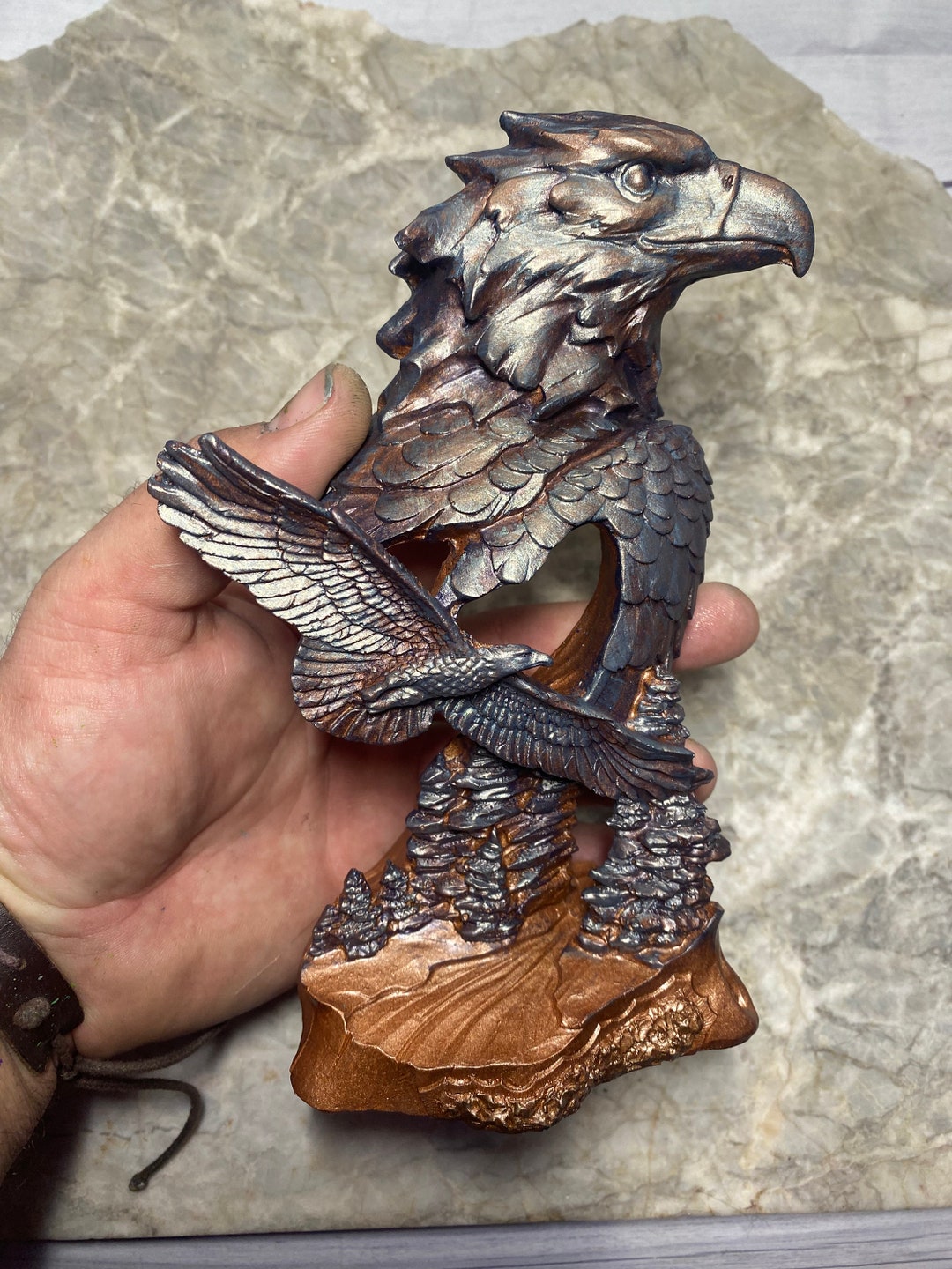 Metallic Signature Series Eagles Sculpture 7.25 - Etsy