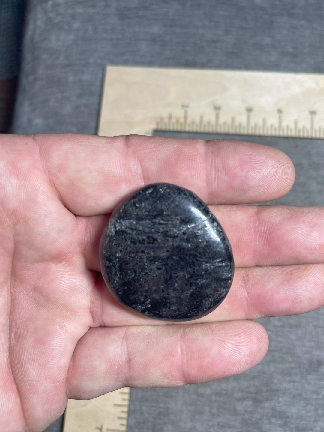 Astrophyllite Palm/ Pocket Stone! Deep Black With Flashes - Etsy