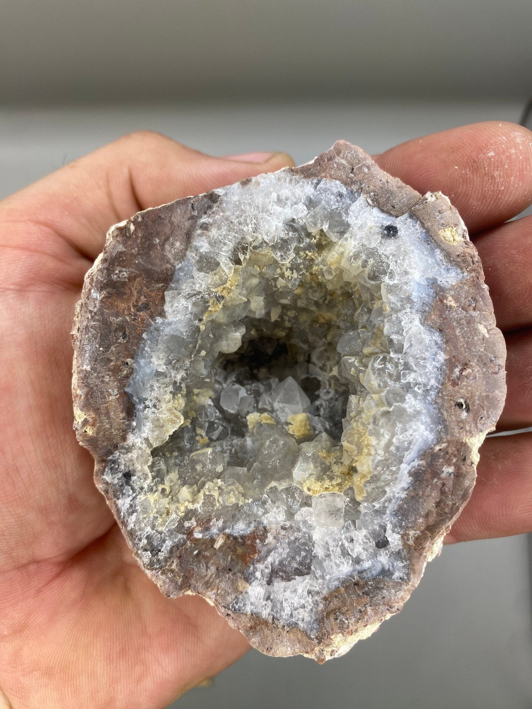 Nice Geode With Cave Inside - Quartz Crystals! - Etsy