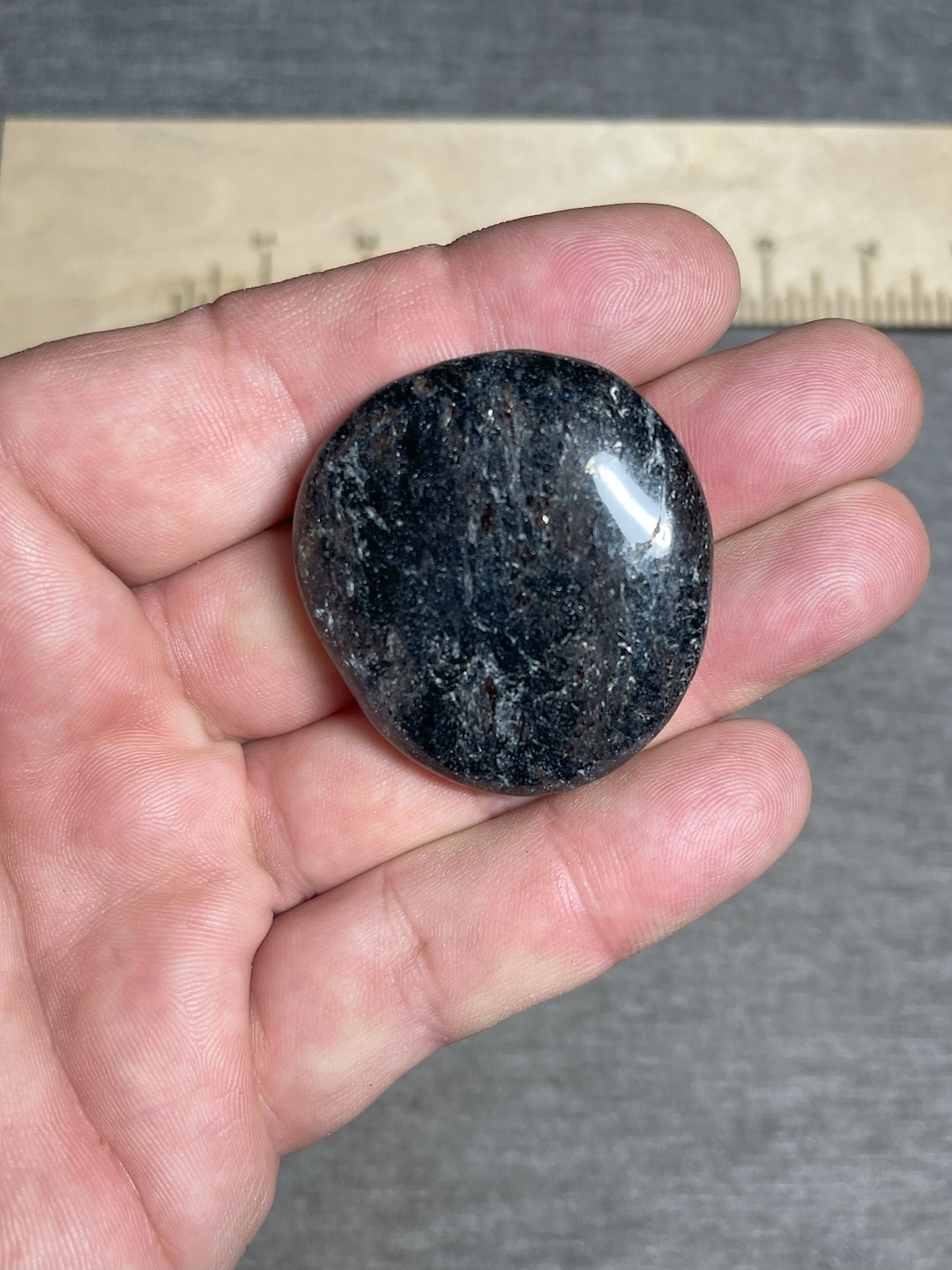 Astrophyllite Palm/ Pocket Stone! Deep Black With Flashes - Etsy