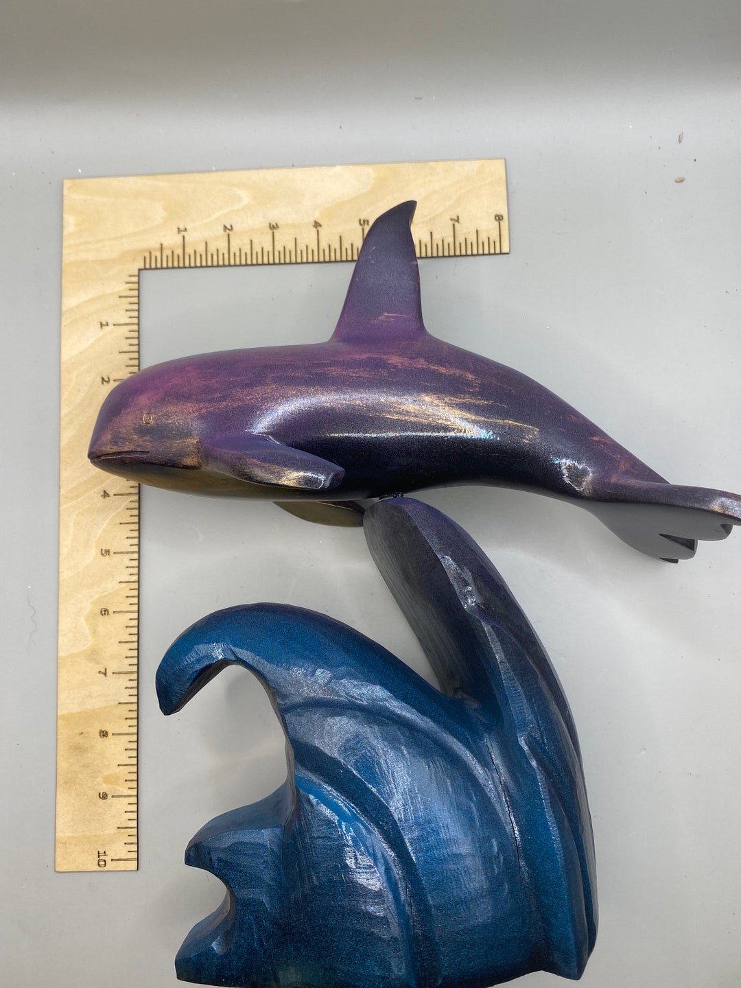 Ironwood Orca Killer Whale Painted Wood Carving Hand-carved - Etsy