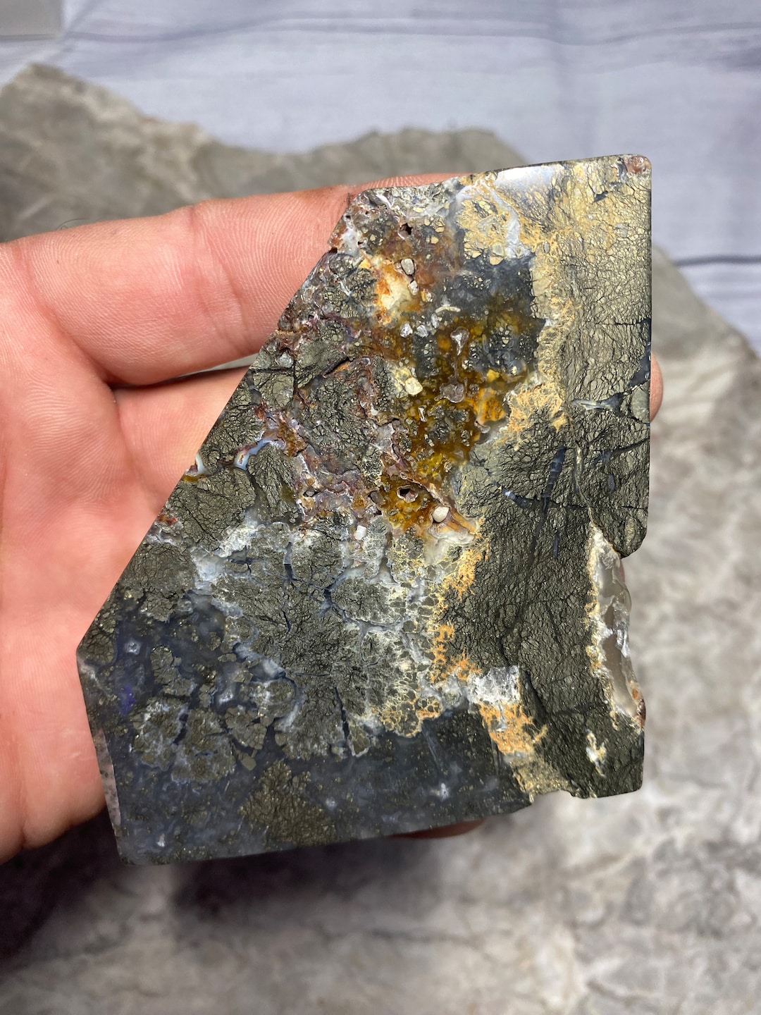 Agate Mixed With Pyrite - Aka Pyrite Flowers - 3.5" X 3.5" - Etsy