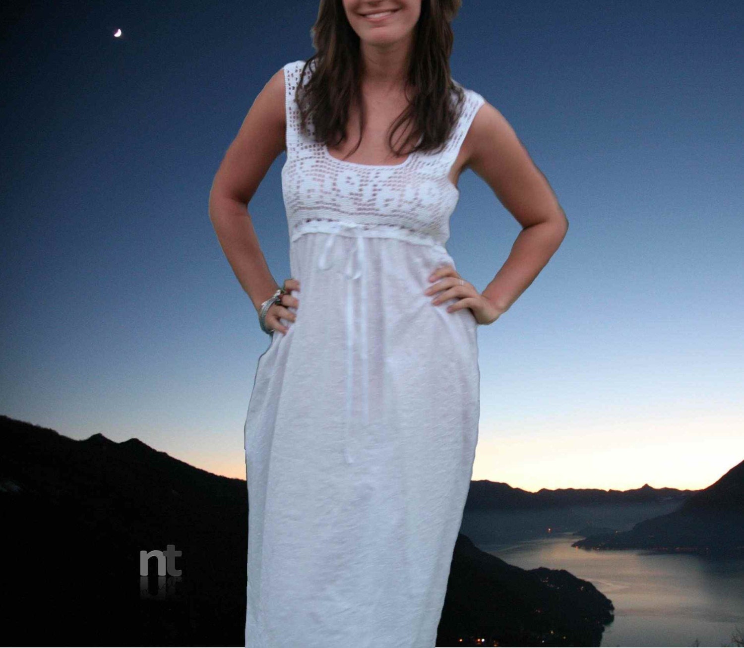 Notte Bianca Crochet Filet Nightgown Pattern - Etsy