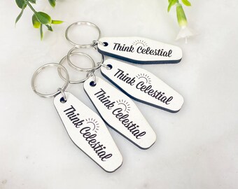 Think Celestial Keychain Gift, Lds Quote Gift, Keychain for Christian ...