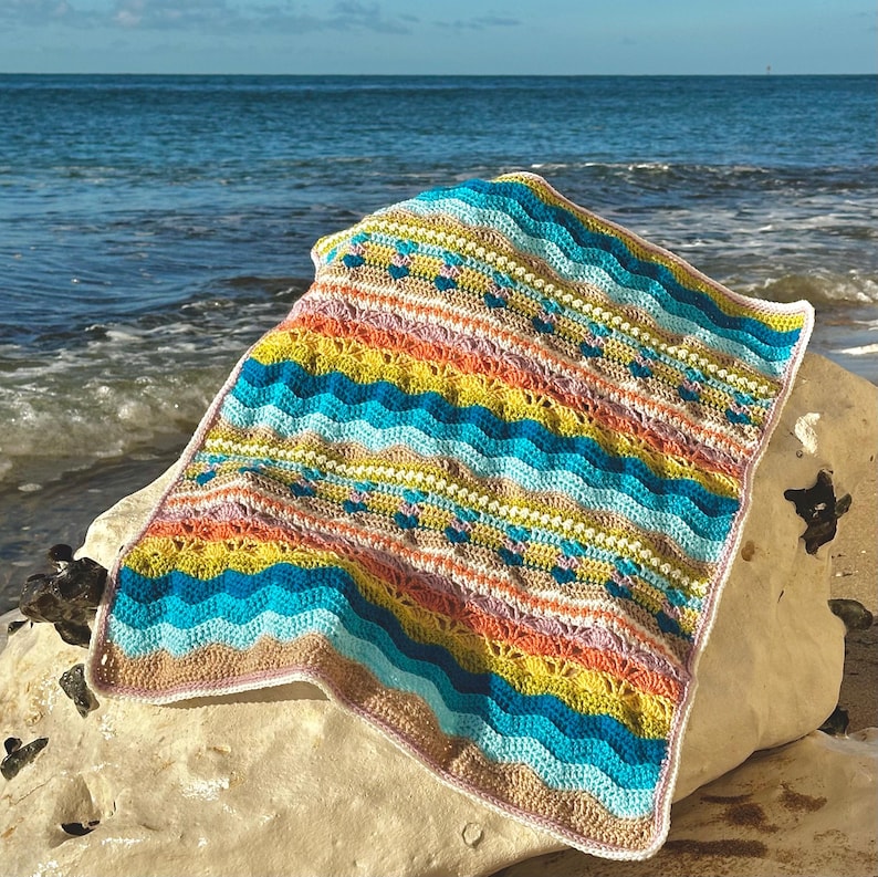 Coastal Retreat Blanket Digital Crochet Pattern - Etsy UK