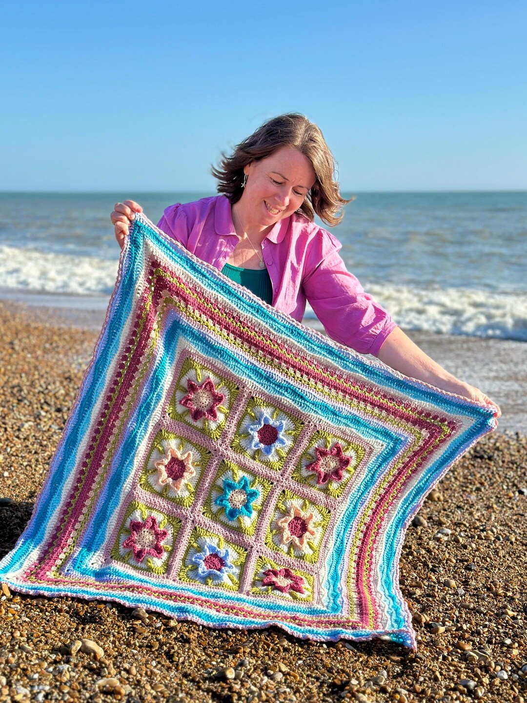 Beachside Blooms Blanket Crochet Pattern - Etsy