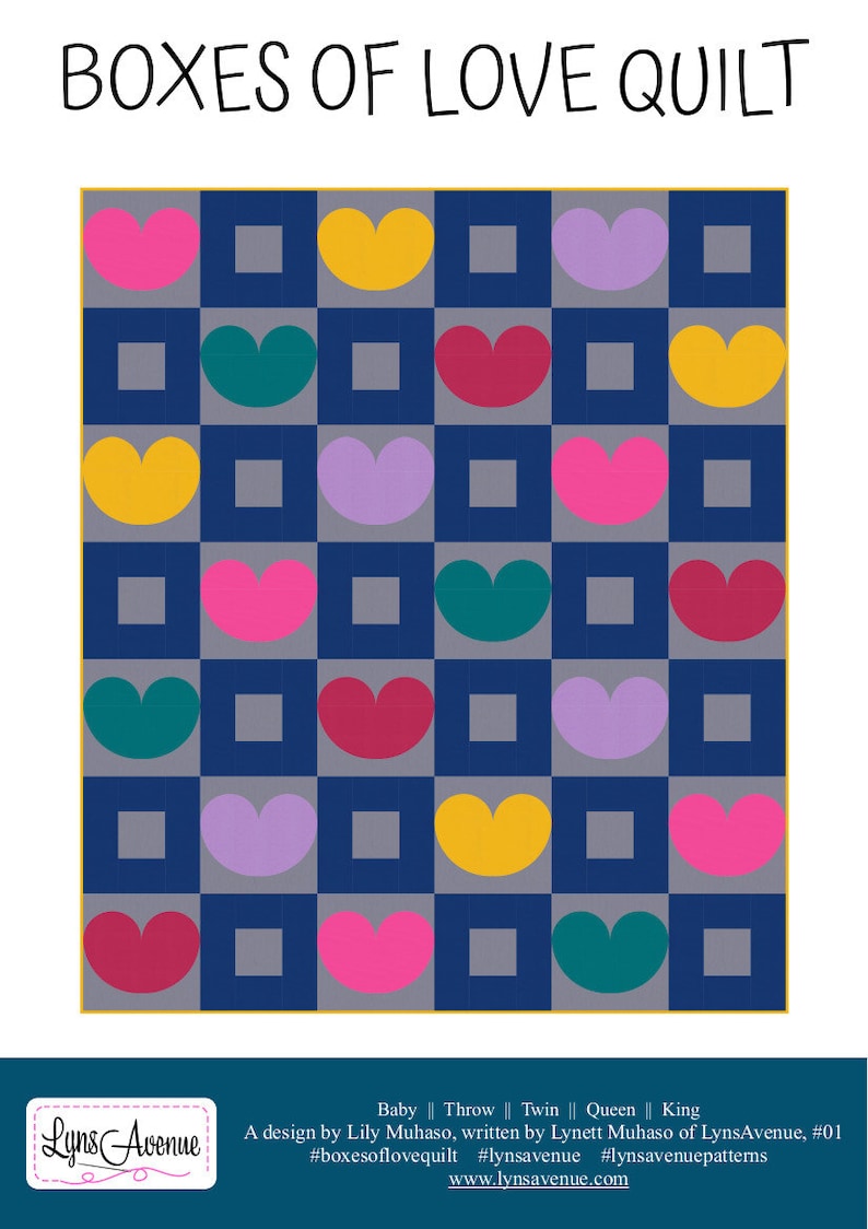 Boxes of Love Quilt Pattern, Heart Quilt Pattern, Valentines Quilt, PDF ...