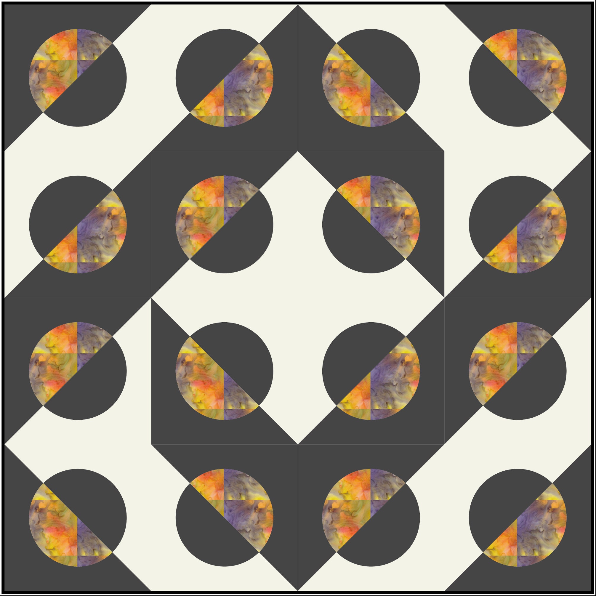 Hook and Pop Quilt Pattern - Modern Quilting Pattern - Circle Quilt ...