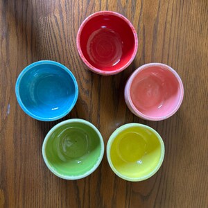 Set of 5 Small Stackable Rainbow Bowls // Red, Pink, Yellow, Green Blue ...