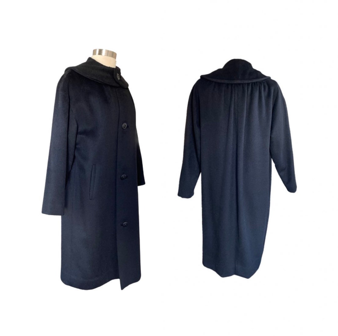 1940s Long-hair Wool Coat // 1940s Black Formal Winter Coat // Forties ...
