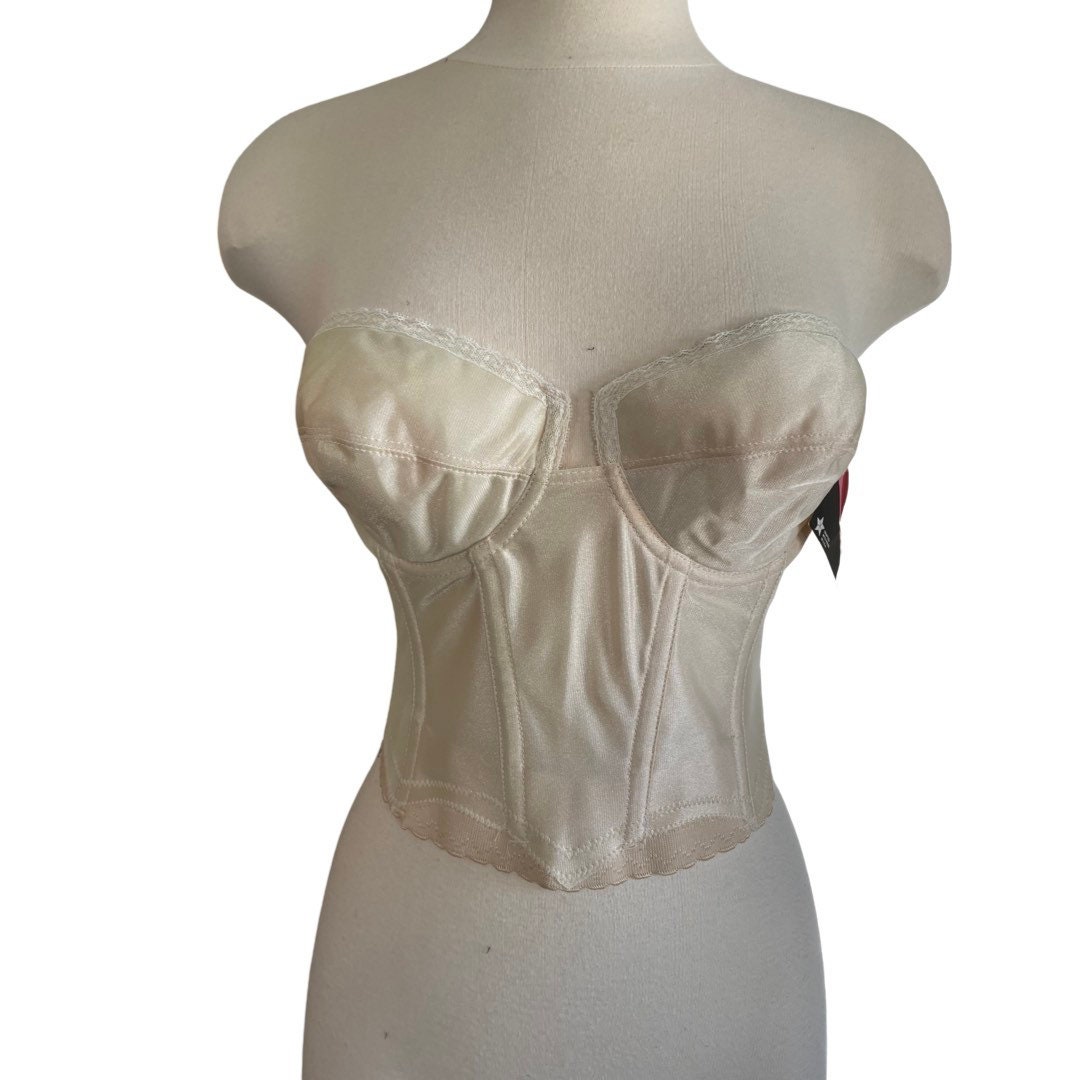 1980s Vintage Nude Strapless Bustier // Backless Vintage Linerie in ...