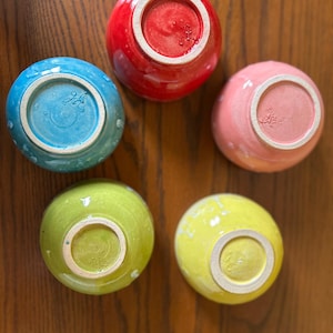 Set of 5 Small Stackable Rainbow Bowls // Red, Pink, Yellow, Green Blue ...