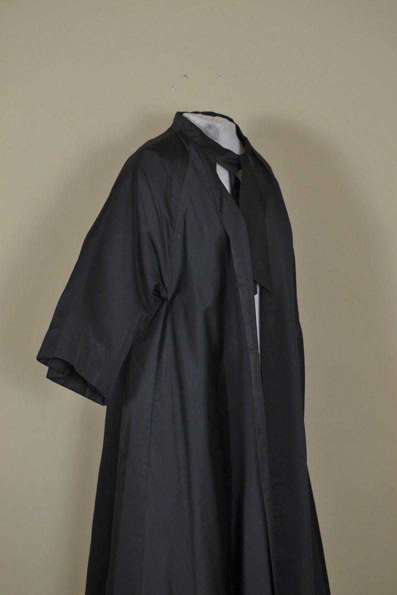 1940s/50s Black Caped Opera Coat // Vintage Tie Formal Cape Coat ...