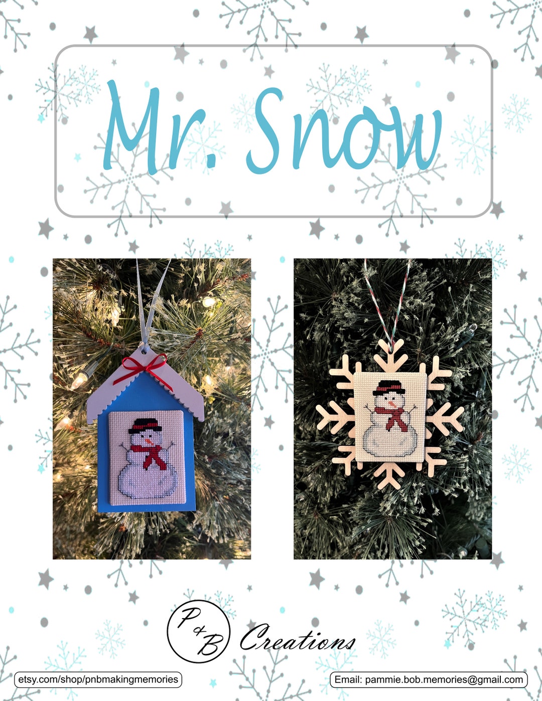 Mr. Snow Cross Stitch Pattern - Etsy