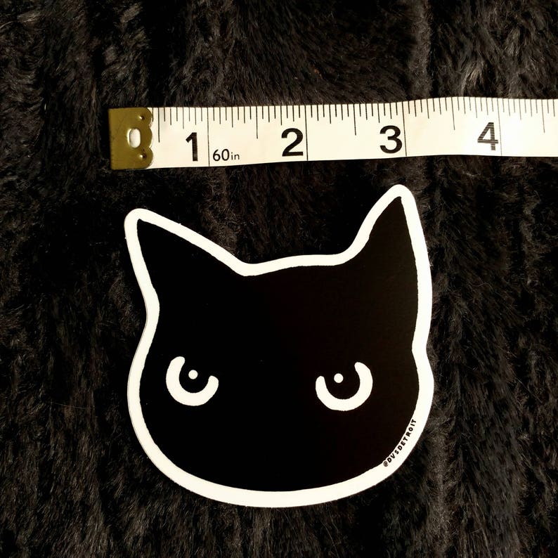 DVS Cat Vinyl Stickers - Laptop Decal, Cat Sticker, Black Cat, Cat ...