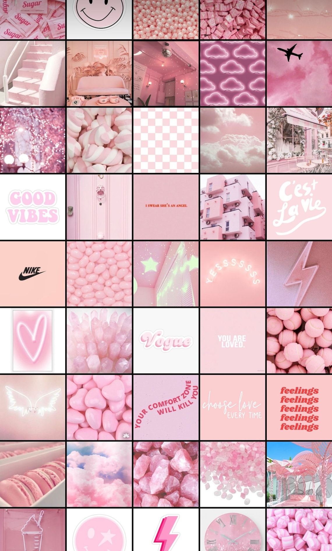 50 Piece Light Pink Wall Picture Collage Kit - Etsy