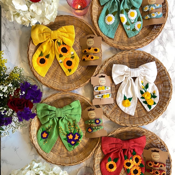 Embroidery Hair Clip - Etsy