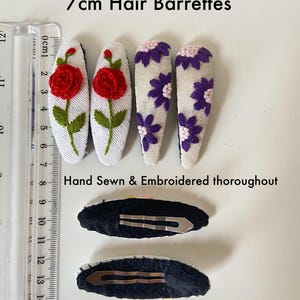 Hand Embroidery Barrette Hair Clips - Set of 2 (one Pair) - Etsy