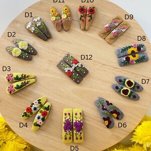 Hand Embroidery Barrette Hair Clips - Set of 2 (one Pair) - Etsy