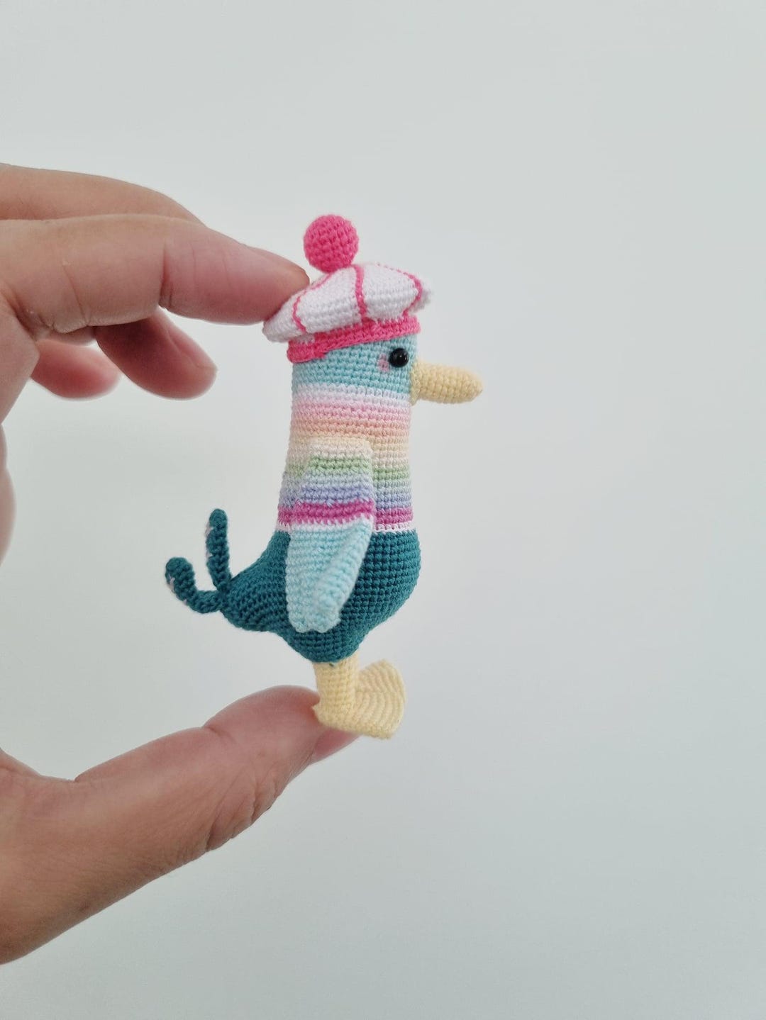 Mini Crochet Bird Doll: Pocket Pal, Christmas Ornament - Etsy
