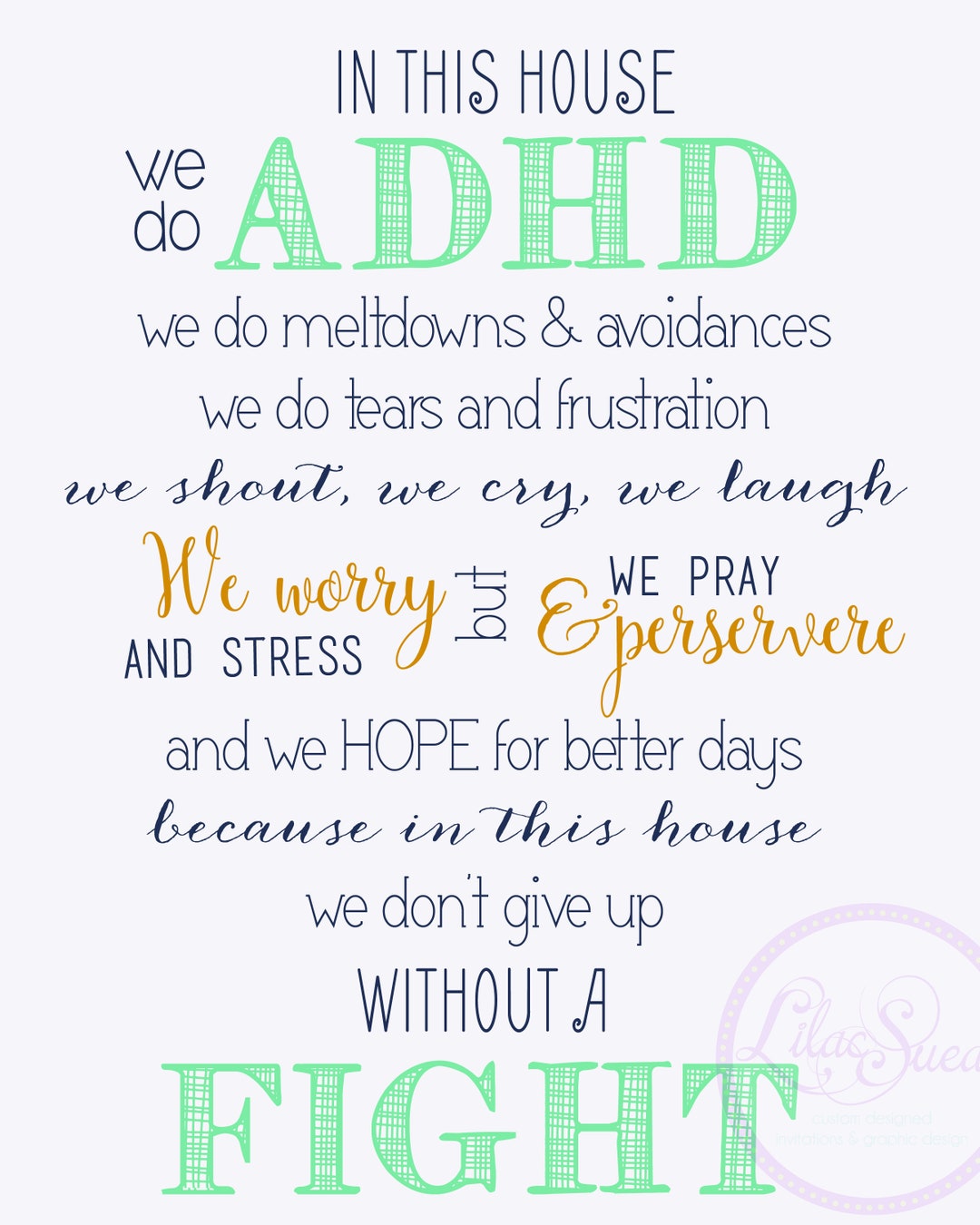 ADHD Sign | Represent ADHD | Special Needs | Inspirational | Sign ...