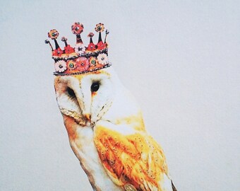 Owl With Crown | Etsy
