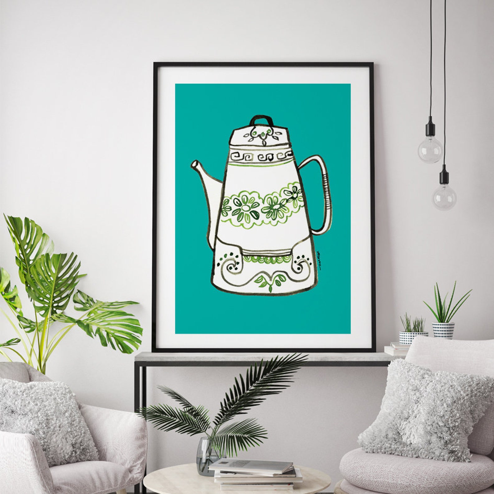 Teapot Print Kitchen Wall Art Kitchen Decor Teapot | Etsy