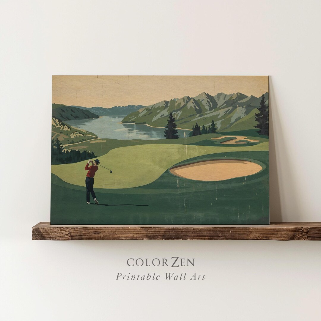 Retro Golf Art Printable, Vintage Golf Print, Graphic Golf Poster ...