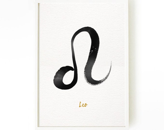 Leo Zodiac Print Leo Art Ink Painting Constellation Art - Etsy