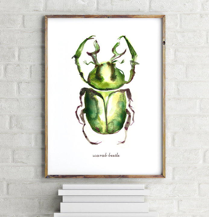 Insect Art Print Set of 4 Insect Watercolor Painting Bug | Etsy